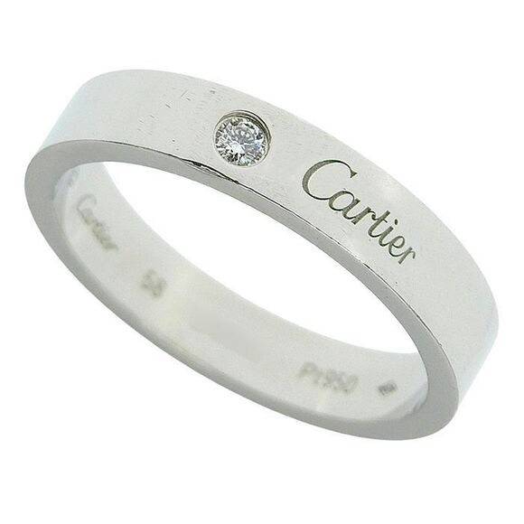Cartier | Jewelry | Cartier C De Cartier Engraved P Diamond Ring Pt95 ...